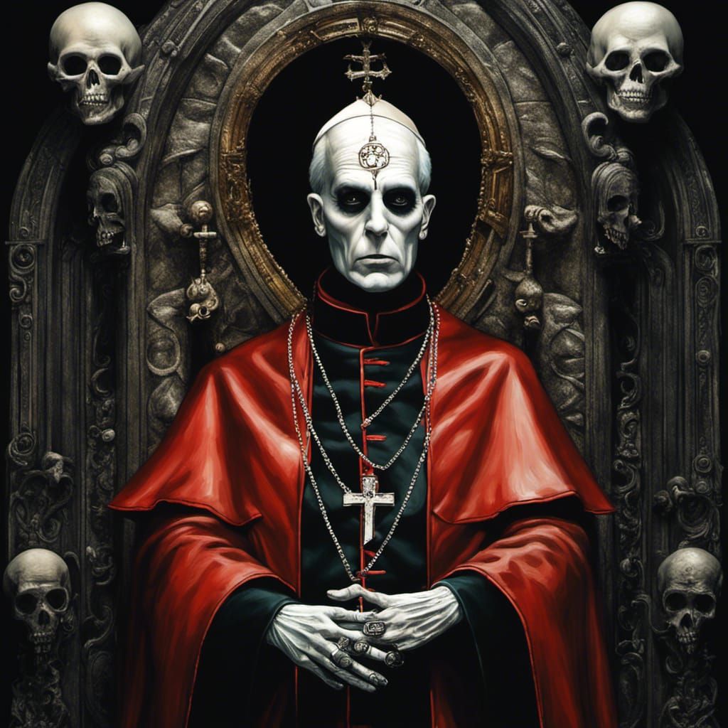Horror pope, "Papa Emeritus" High contrast , sparkling detail by Gerald ...