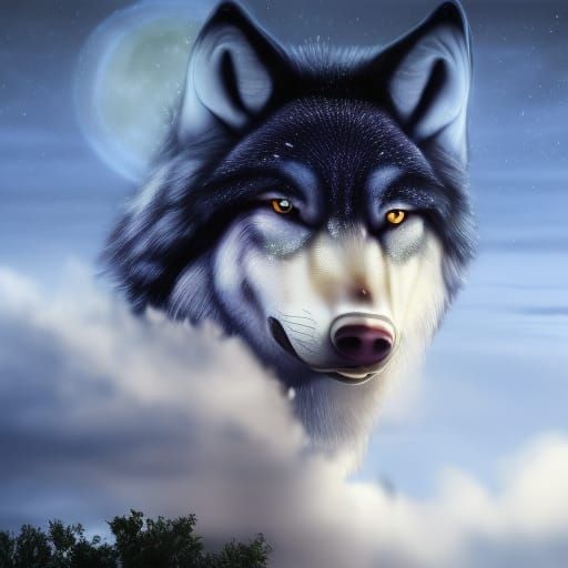 Cute big wolf - AI Generated Artwork - NightCafe Creator