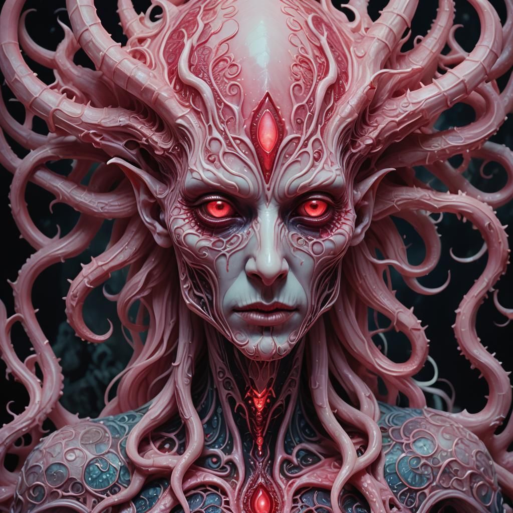 Eldritch Demon in Vibrant, Glowing Colors - AI Art