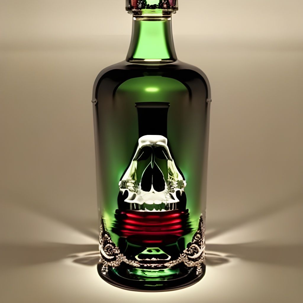 Distorted Skull in a green bottle... - AI Generated Artwork - NightCafe ...