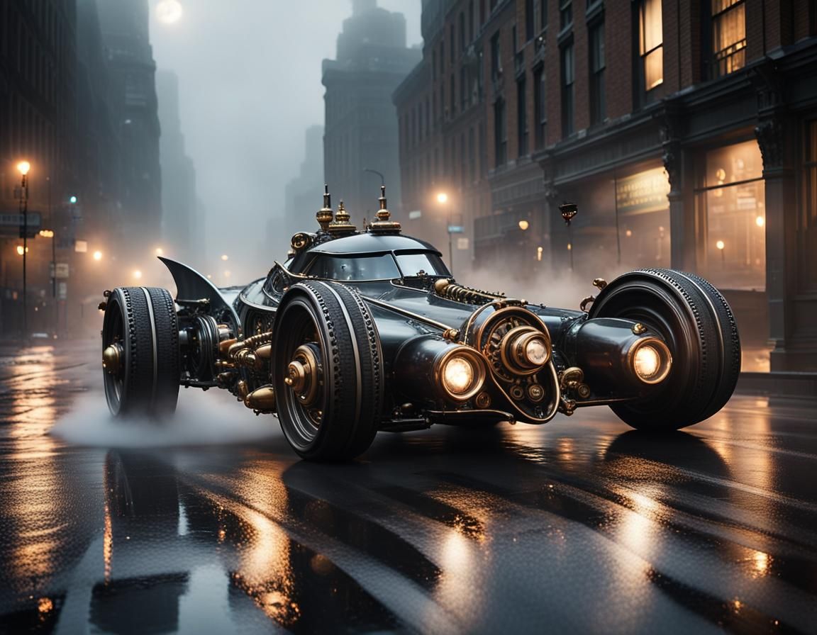 Steampunk Batmobile - AI Generated Artwork - NightCafe Creator