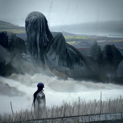 figure in the mist - AI Generated Artwork - NightCafe Creator