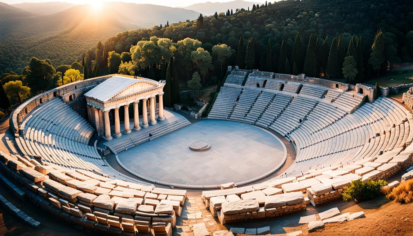 Ancient Greek Amphitheater - AI Generated Artwork - NightCafe Creator