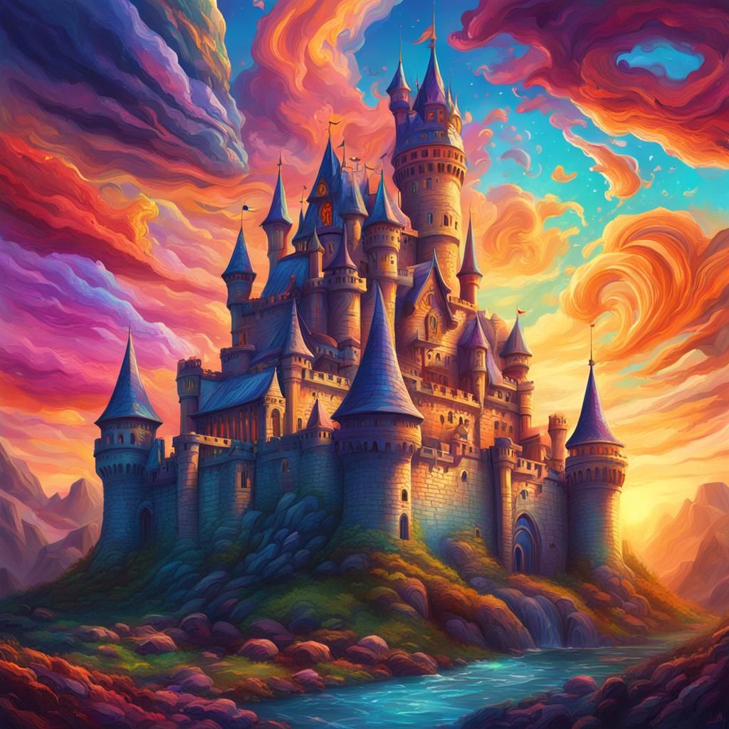 Psychedelic fantasy castle - AI Generated Artwork - NightCafe Creator