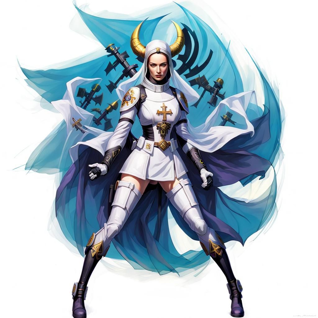 Warhammer 40k, Space Marine, futuristic soldier, beautiful young woman ...