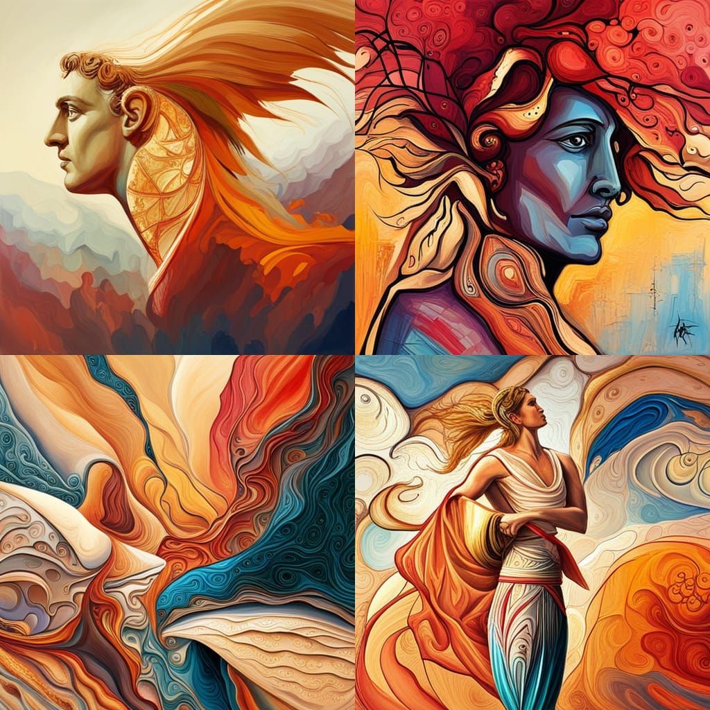 alexander the great abstract art complementary colors fine details - AI ...