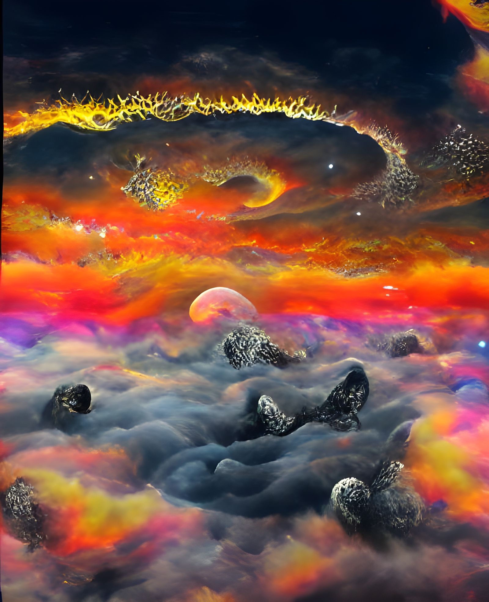 Cosmic lava clouds - AI Generated Artwork - NightCafe Creator