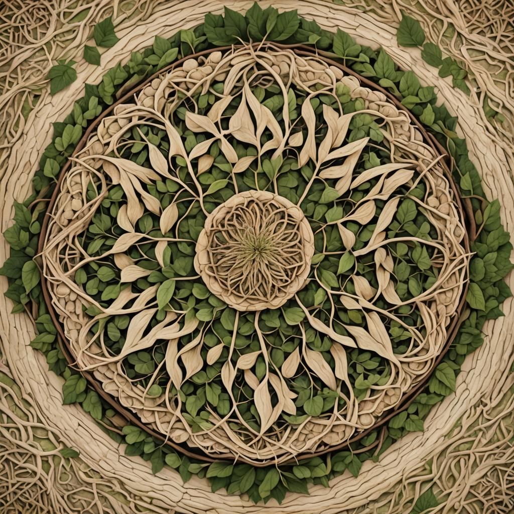 Ginseng root mandala - AI Generated Artwork - NightCafe Creator