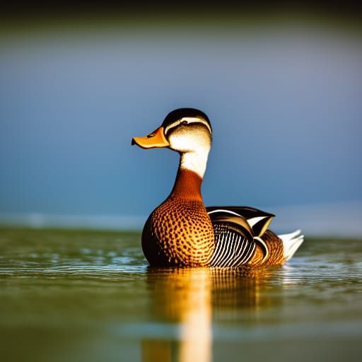 Playing duck in lake Professional photography, bokeh, natural lighting ...