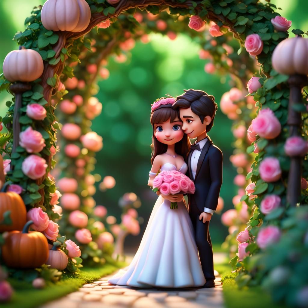 October Bride and Groom - AI Generated Artwork - NightCafe Creator