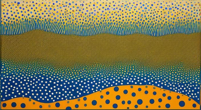 bold polka dots, wall art painting, Yayoi Kusama style, polka dots ...