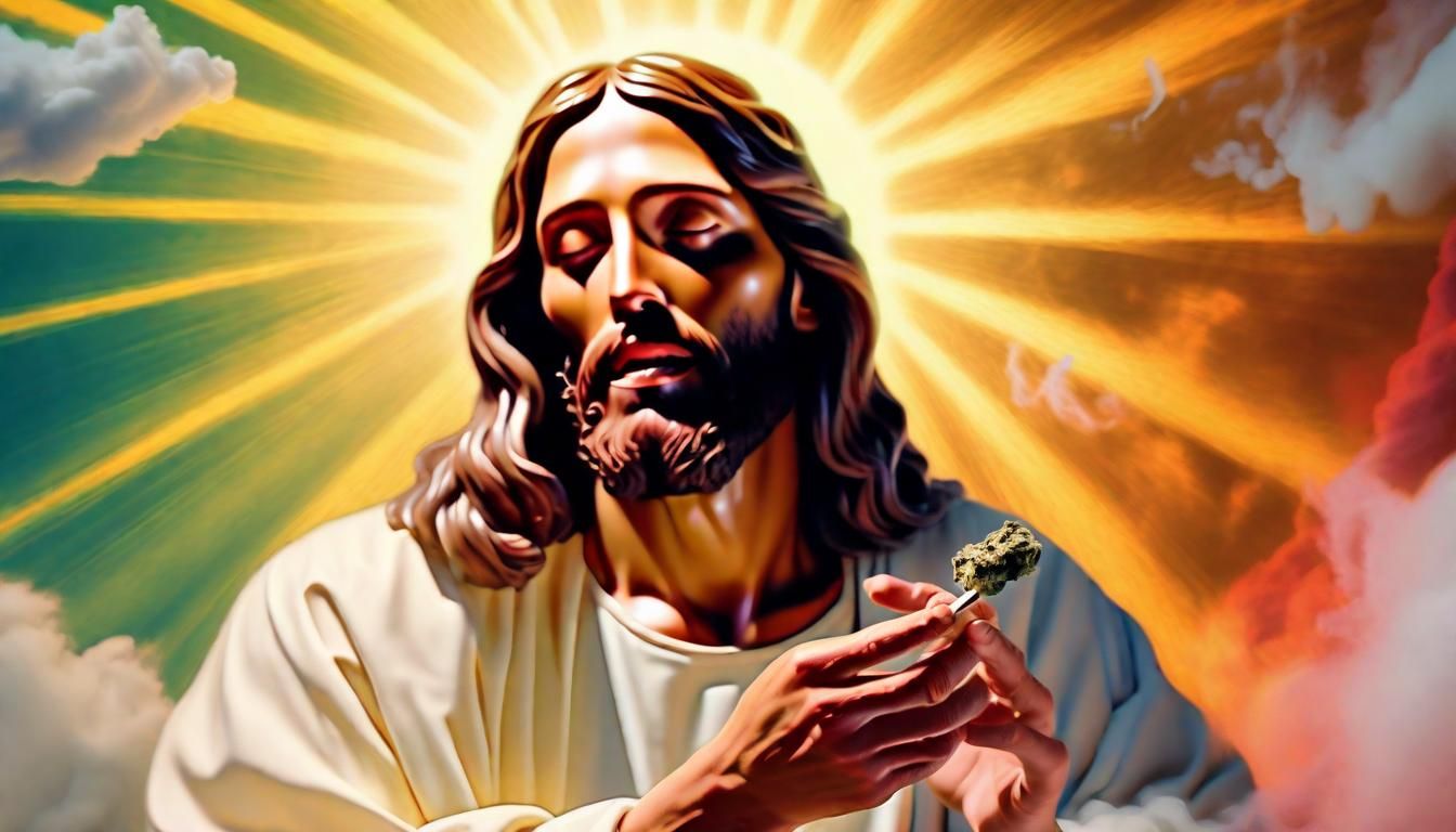 Jesus brought the Holy Hash - AI Generated Artwork - NightCafe Creator