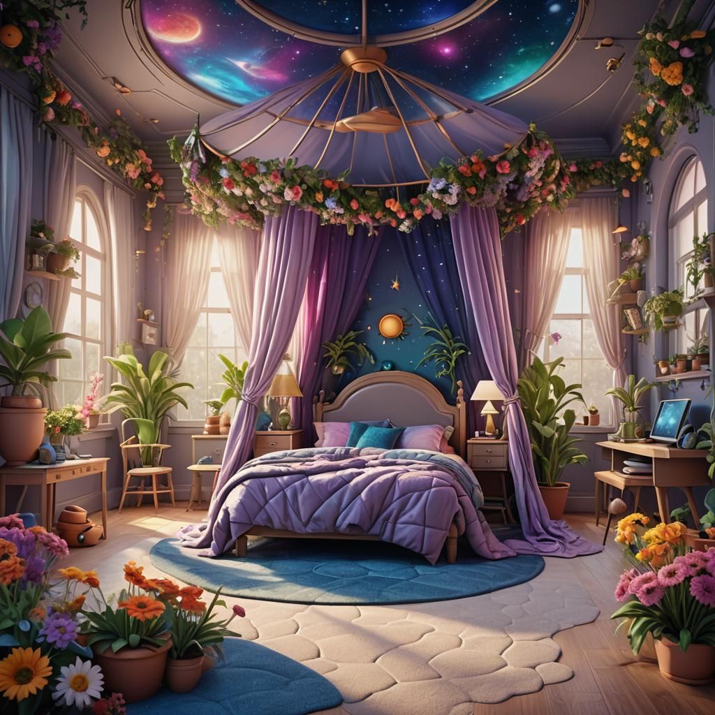 the Alien Bedroom in Space - AI Generated Artwork - NightCafe Creator