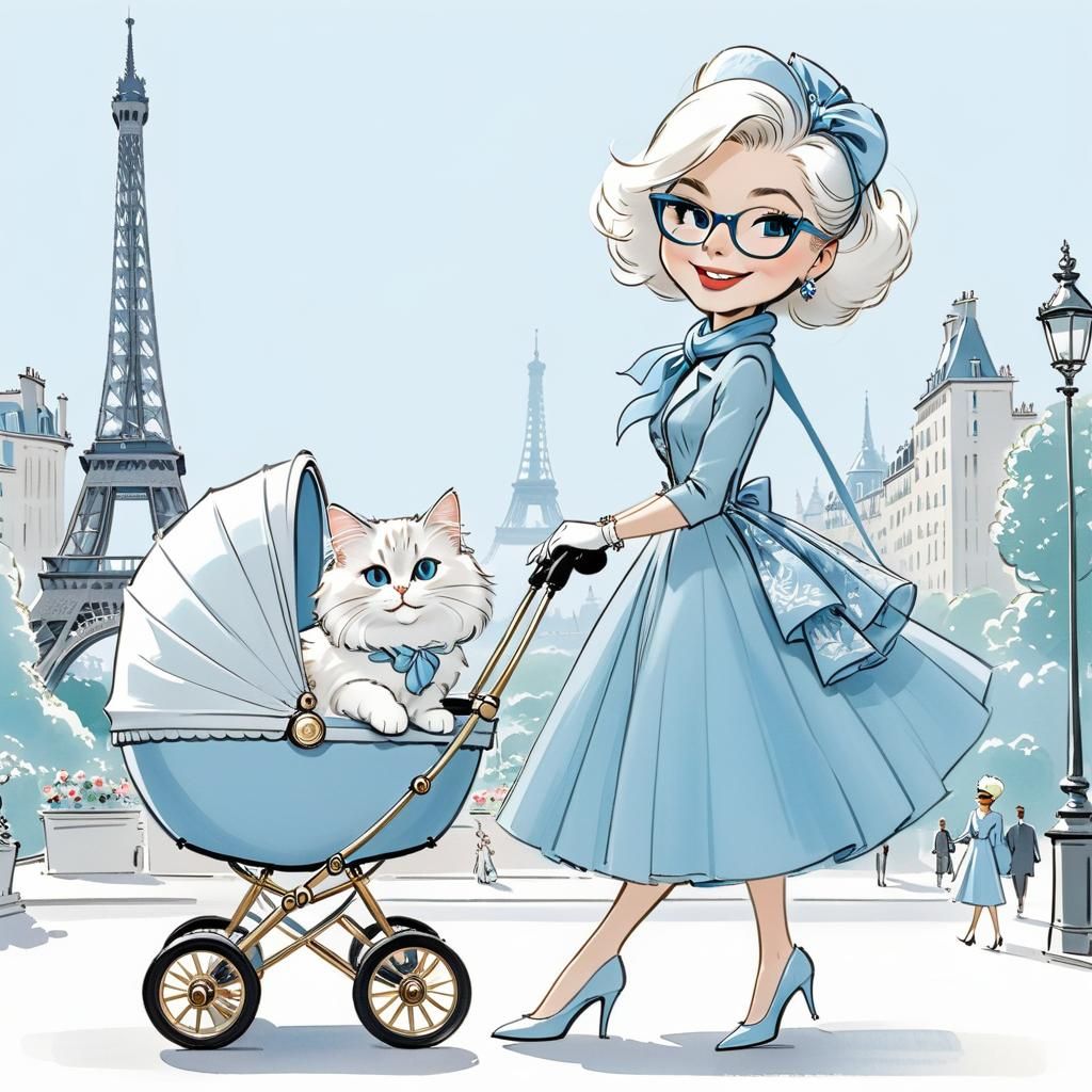Parisian cat lady - AI Generated Artwork - NightCafe Creator