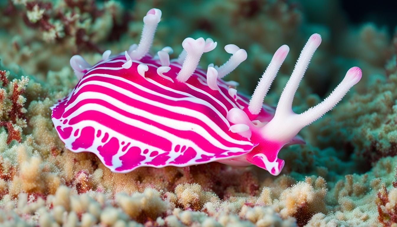 Pink and white nudibranch - AI Generated Artwork - NightCafe Creator