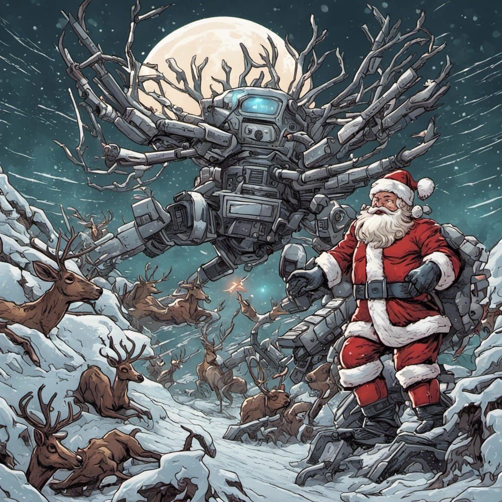 robot santa killing all the reindeer Mark Brooks and Dan Mumford, comic ...