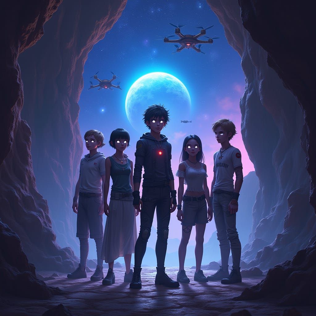 Origin of Humanity Sci-Fi Movie Poster in Futurist... - AI Art