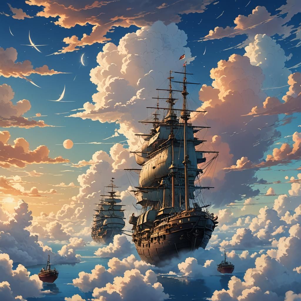 Really detailed picture of the most beautiful and beautiful sky ships ...