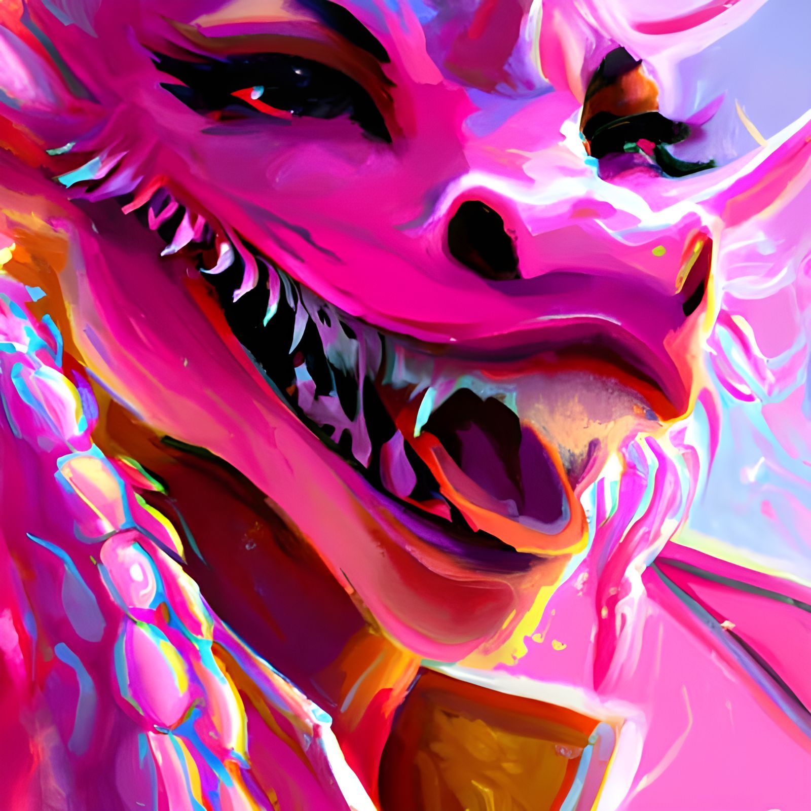 Dragon futuristic happy pinky - AI Generated Artwork - NightCafe Creator