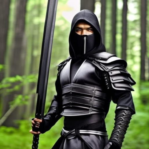 Ninja in a forest - AI Generated Artwork - NightCafe Creator