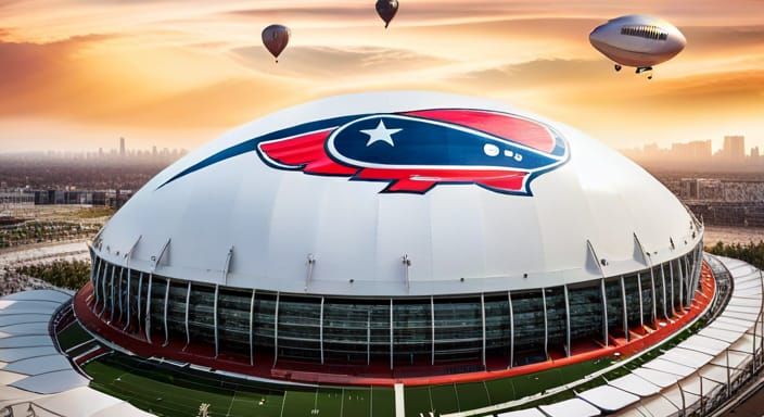 Blimps over stadiums - AI Generated Artwork - NightCafe Creator
