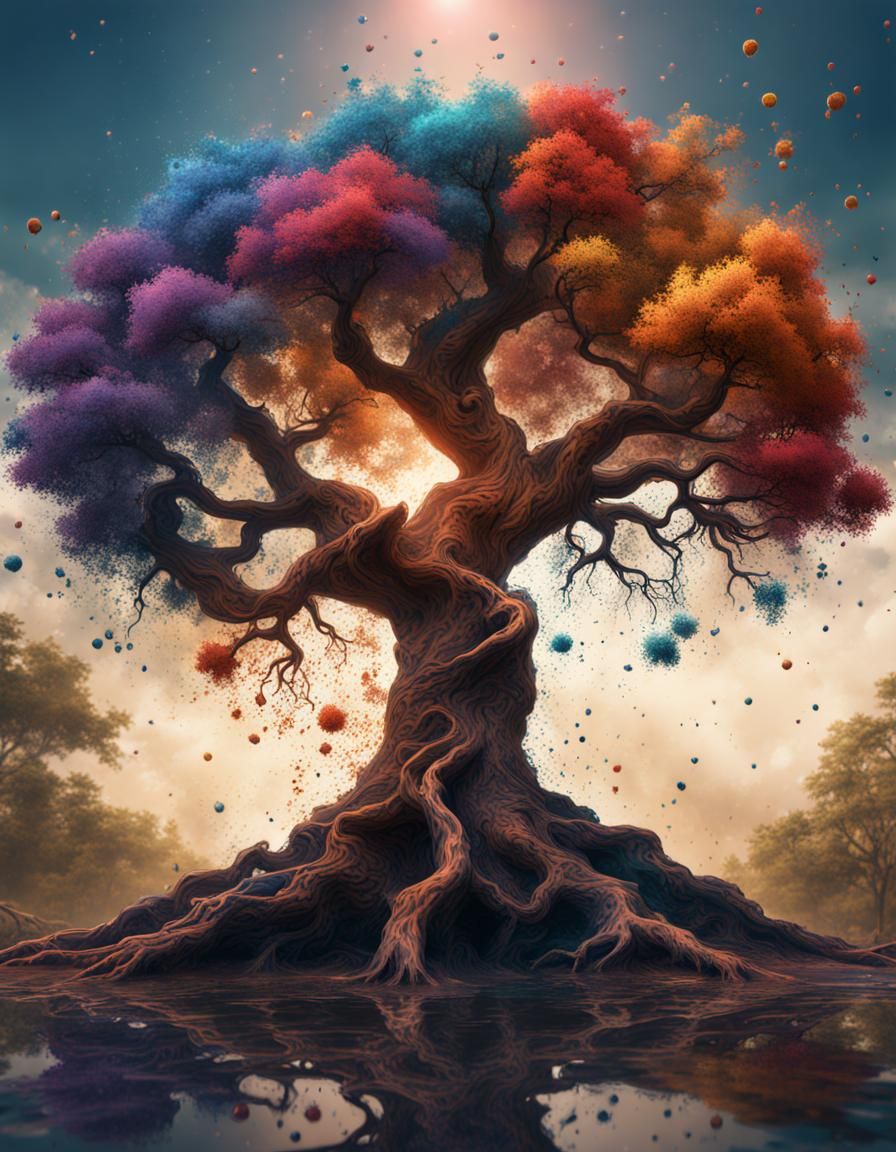 Inky Tree of Life - AI Generated Artwork - NightCafe Creator