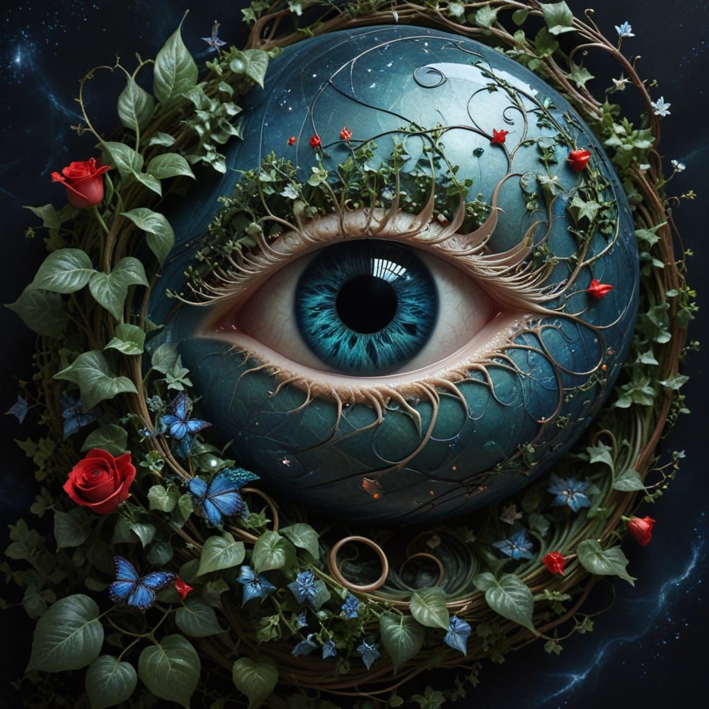 Ethereal Starry Night Scene with Nautilus and Fibo... - AI Art