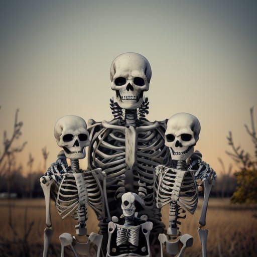 Skeleton family portrait - Skeleton family portrait