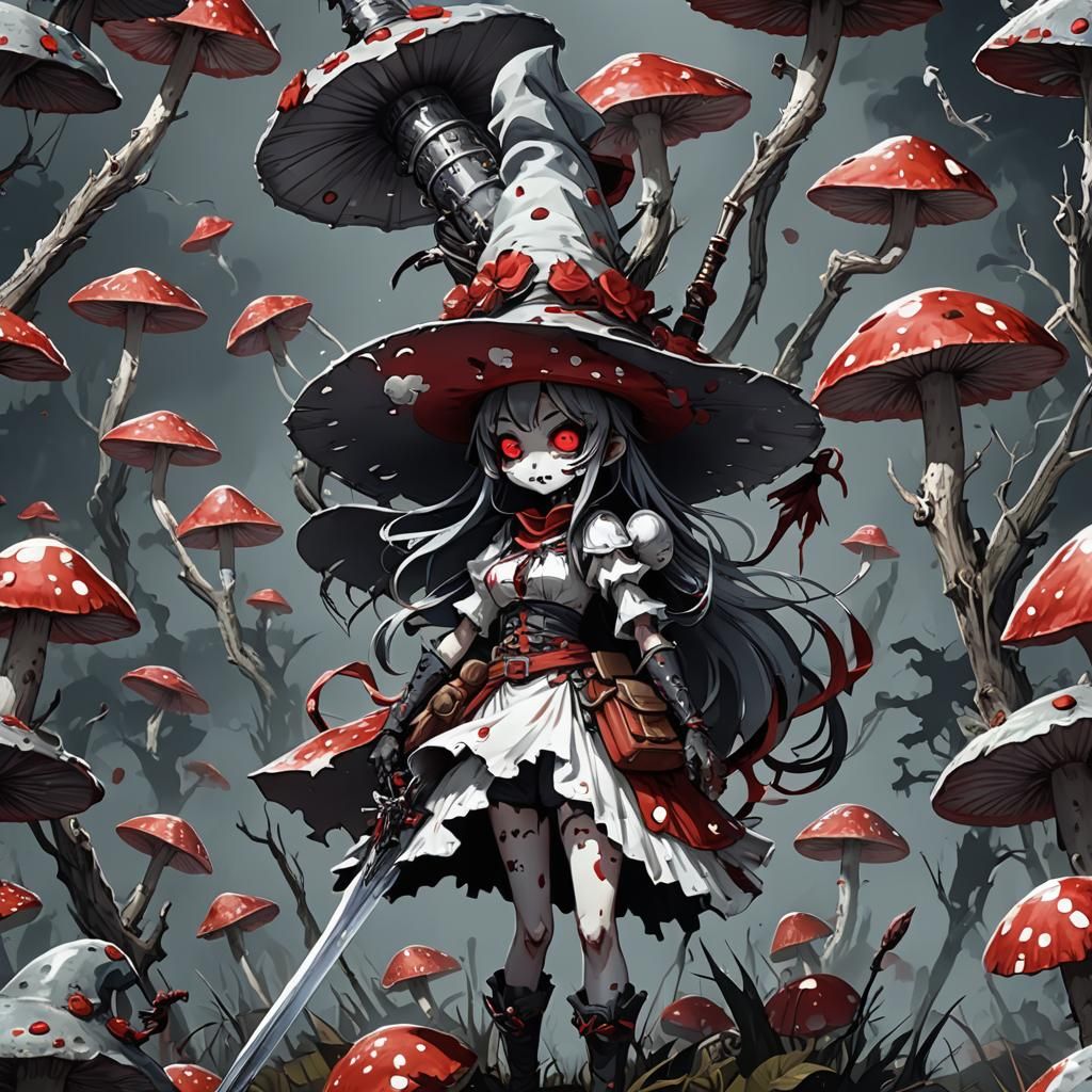 zombie fly agaric girl - AI Generated Artwork - NightCafe Creator