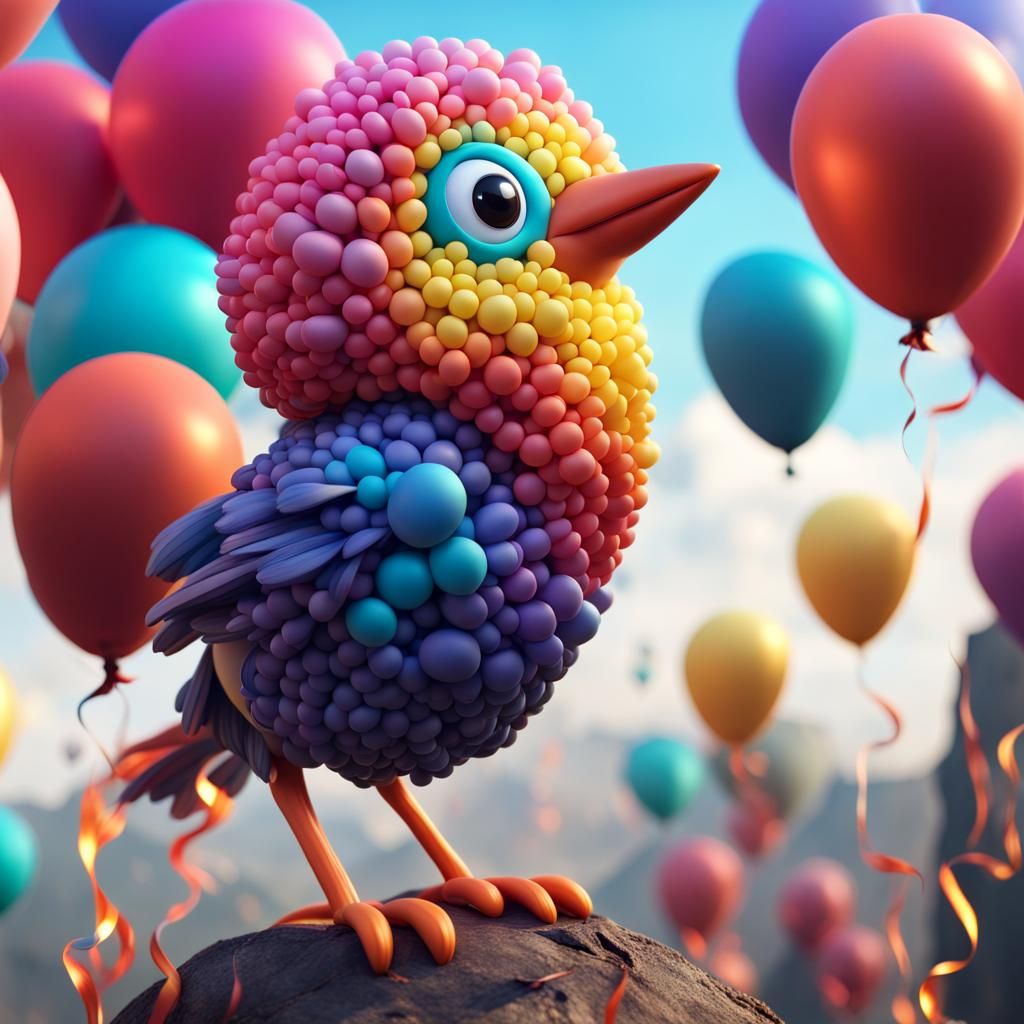 Balloons bird - AI Generated Artwork - NightCafe Creator