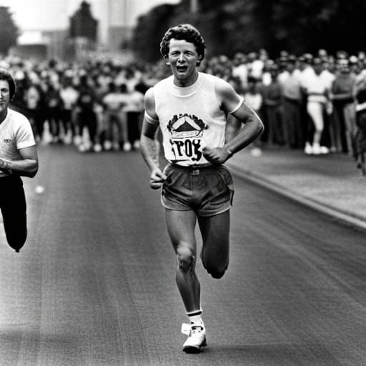 Terry fox doing his famous run with 3 legs - AI Generated Artwork ...