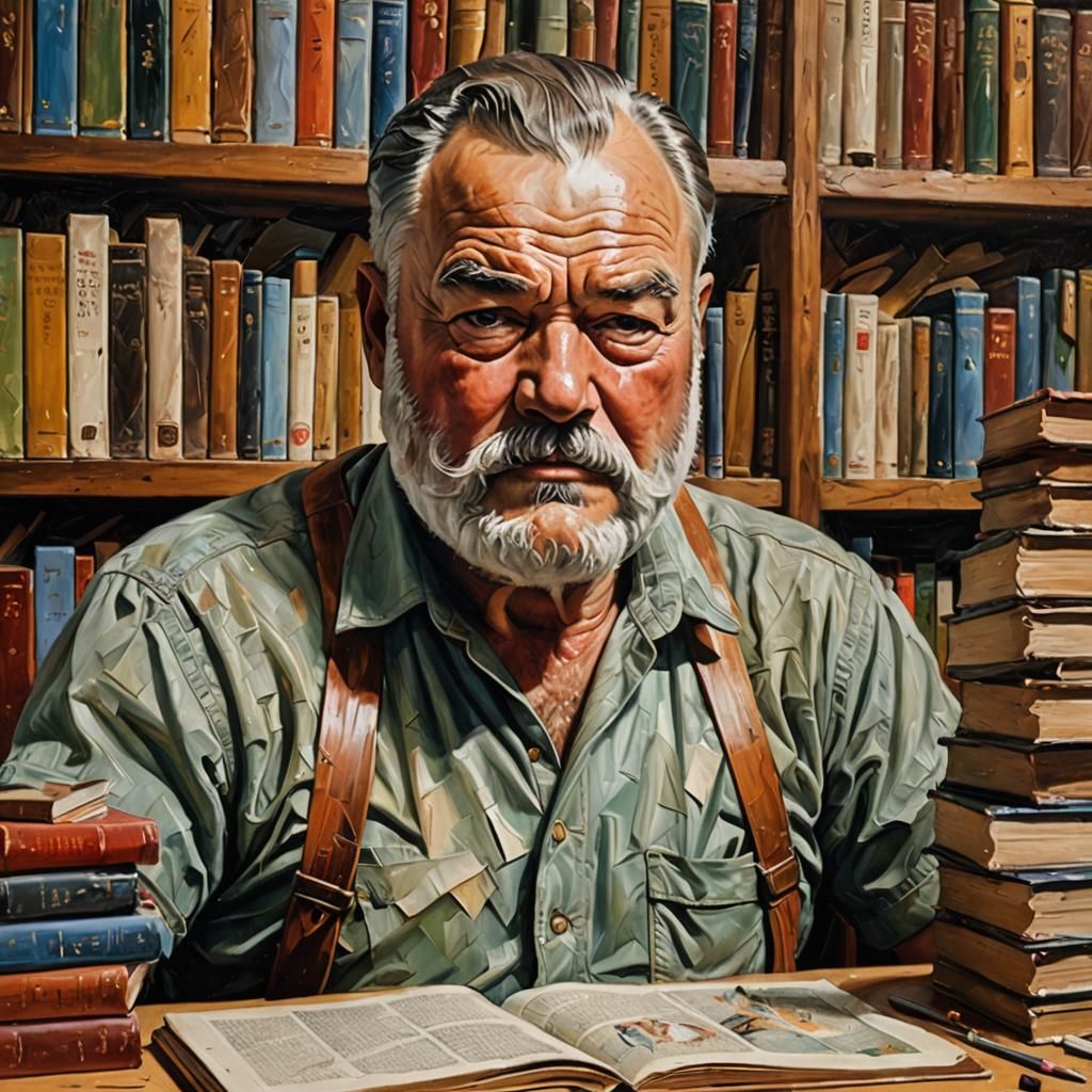 Self-portrait of Ernest Hemingway - AI Generated Artwork - NightCafe ...