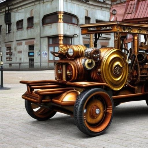 Steampunk bus - AI Generated Artwork - NightCafe Creator