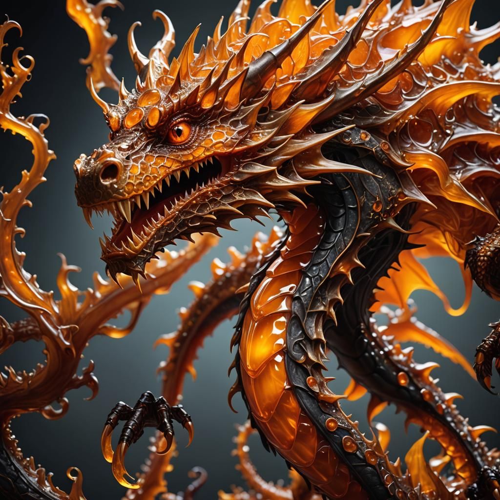 Orange Jelly Dragon - AI Generated Artwork - NightCafe Creator