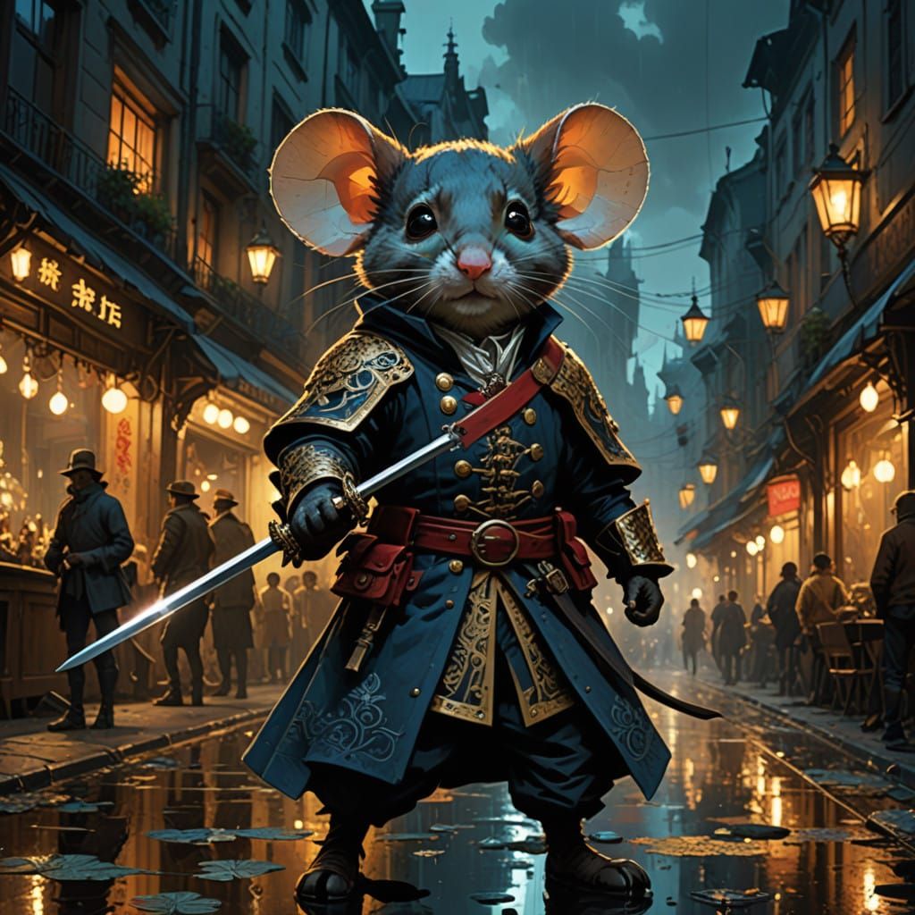 Musketeer Mouse Makes a Dashing Nighttime Pass in ... - AI Art
