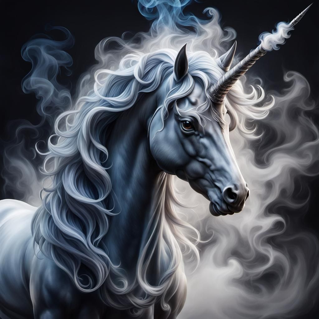 masterpiece of unicorn made of smoke, ultra detailed - AI Generated ...