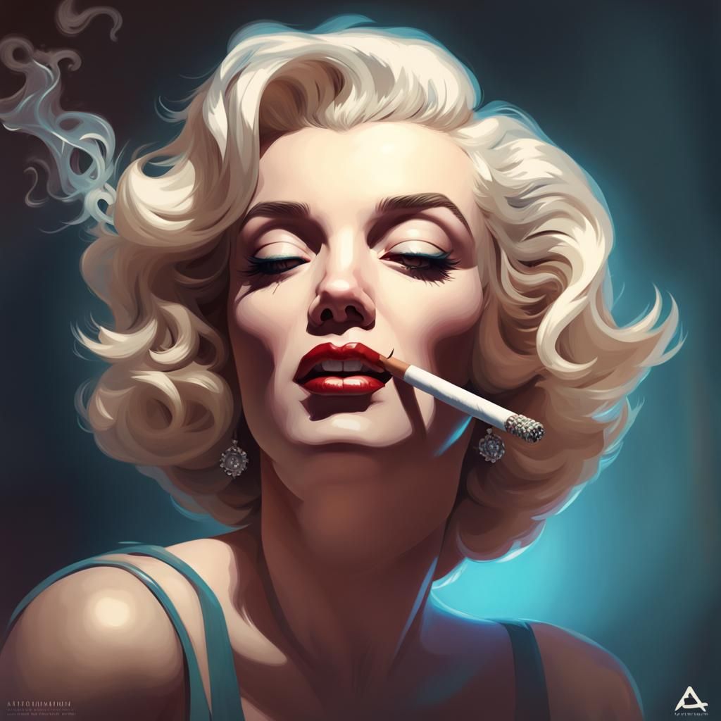 Smokin' Marilyn dear. - AI Generated Artwork - NightCafe Creator