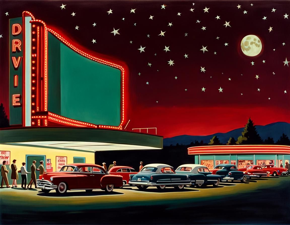 The Drive-In Theater - AI Generated Artwork - NightCafe Creator