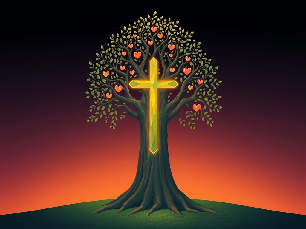 Surreal Tree of Healing in Vibrant Colors - AI Art