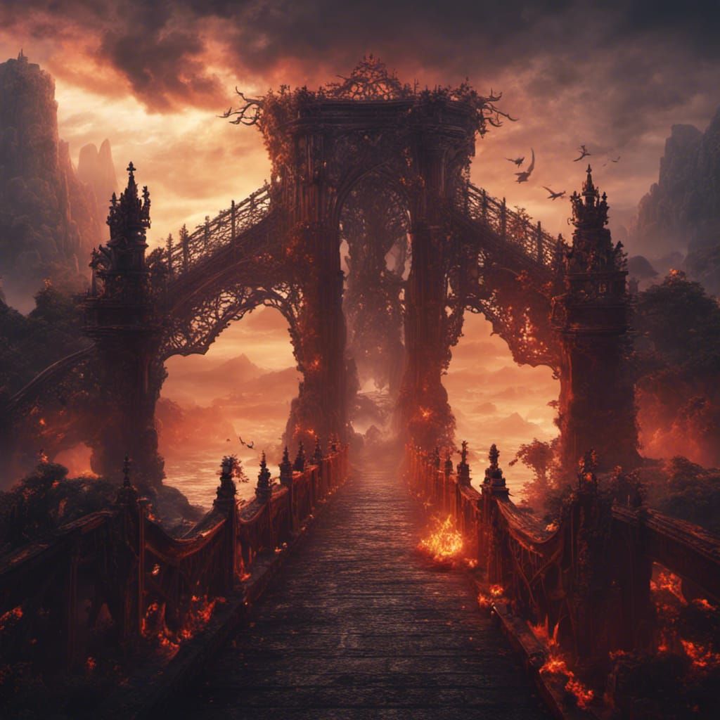 Bridge to Hell - AI Generated Artwork - NightCafe Creator