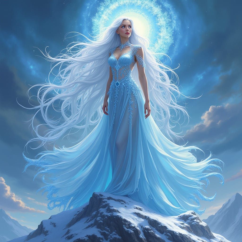 Goddess of ice and fire - Majestic Goddess of Frost and Flam...