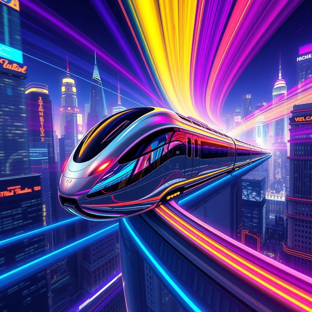 A sleek, futuristic train - Hyper-Futuristic Train Zooms Th...