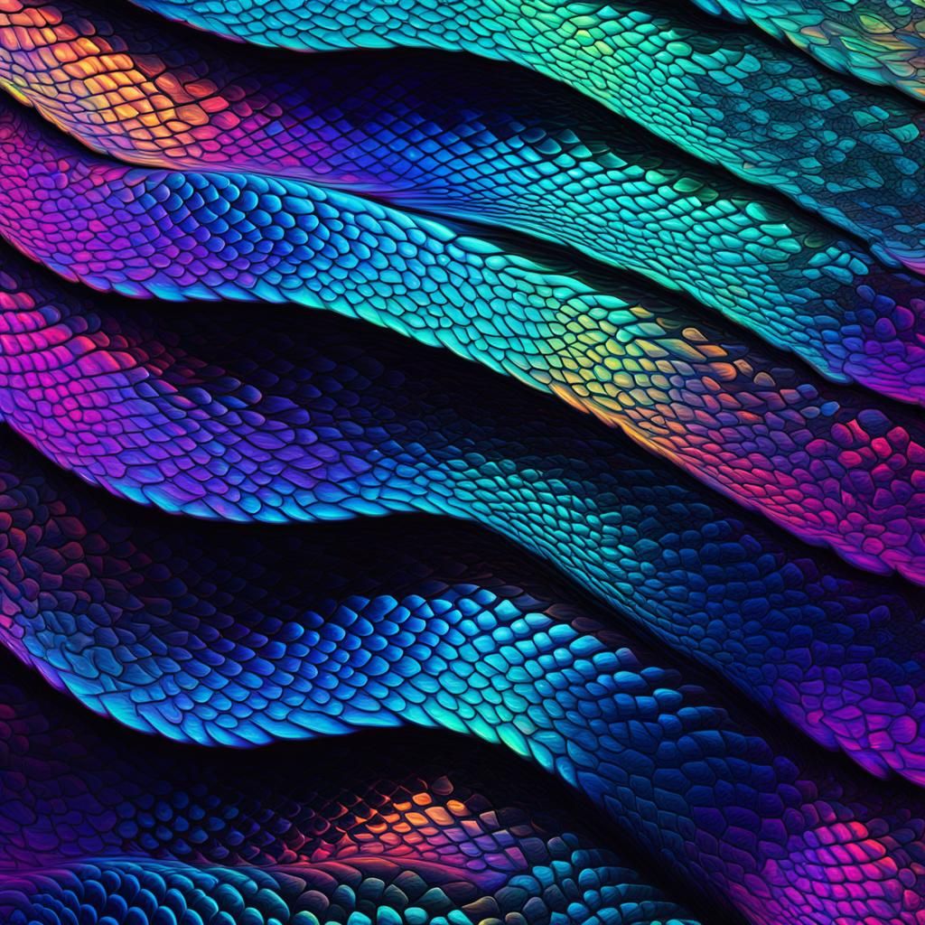 Colorful Iridescent Snakeskin analogous colors color gradient cool ...