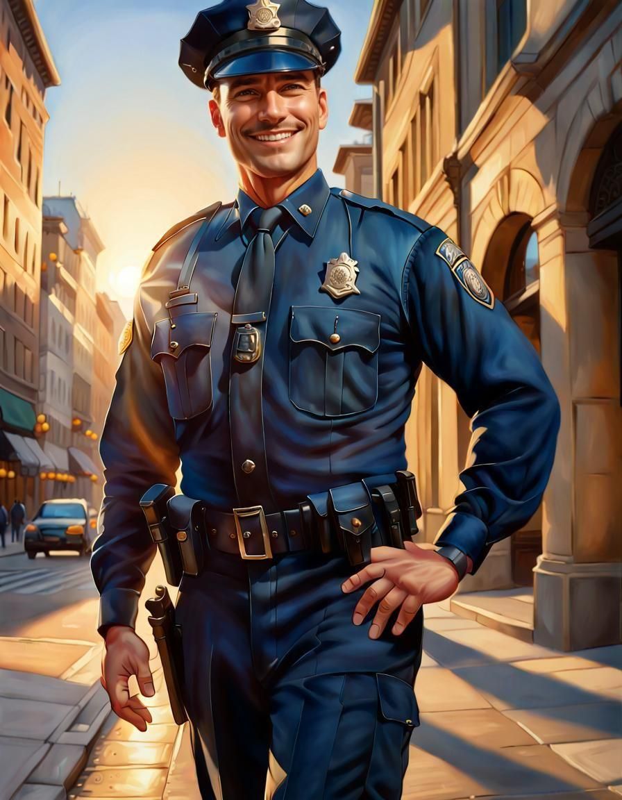 Heroic Police Officer - AI Generated Artwork - NightCafe Creator