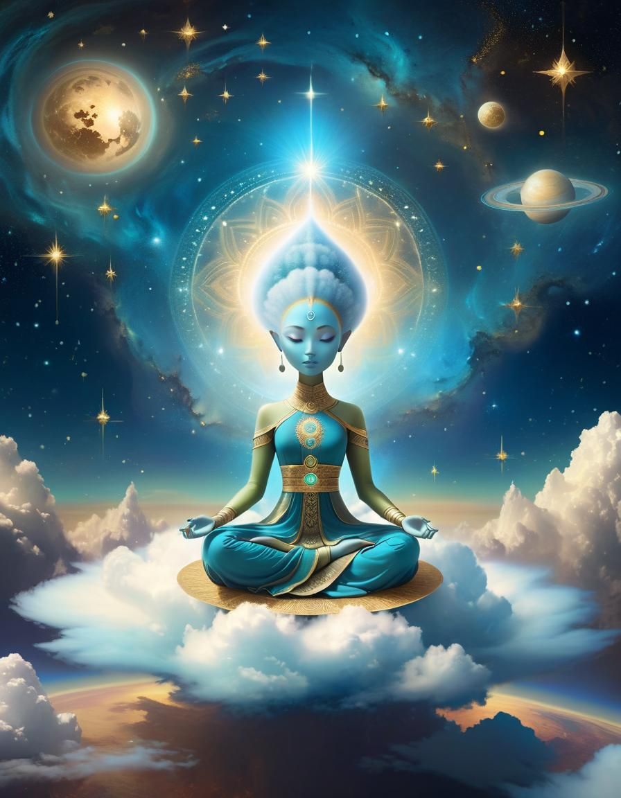 Meditation in the clouds - AI Generated Artwork - NightCafe Creator