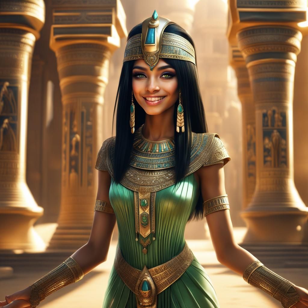 Smiling Egyptian Princess - AI Generated Artwork - NightCafe Creator