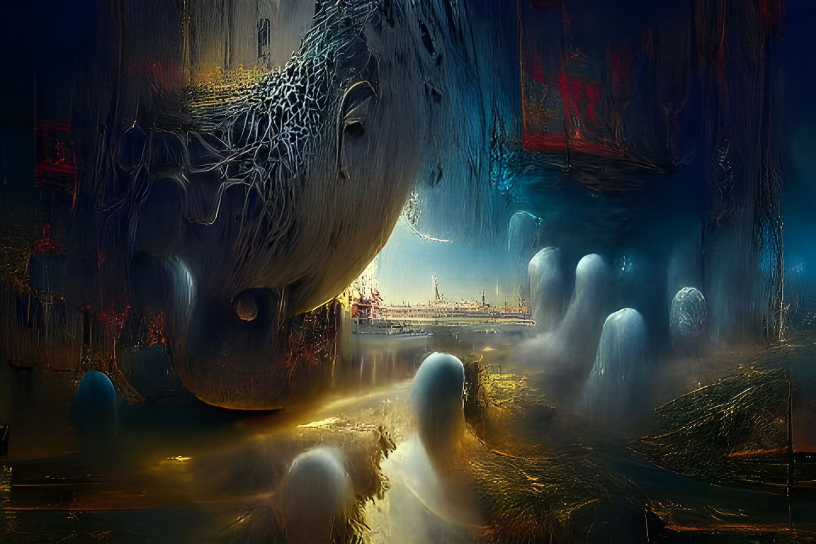 a huge round object, very hi-tech looking that was blasting out ...