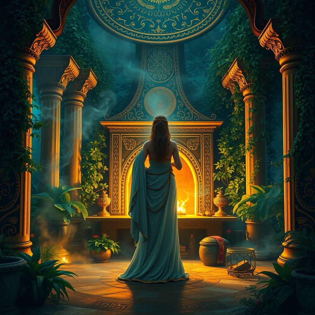 hestia - Hestia Goddess in Mystical Temple