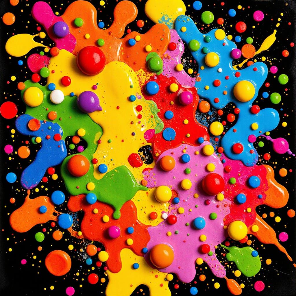 Vibrant Fauvist Fractals in Polychromatic 3D Paint - AI Art