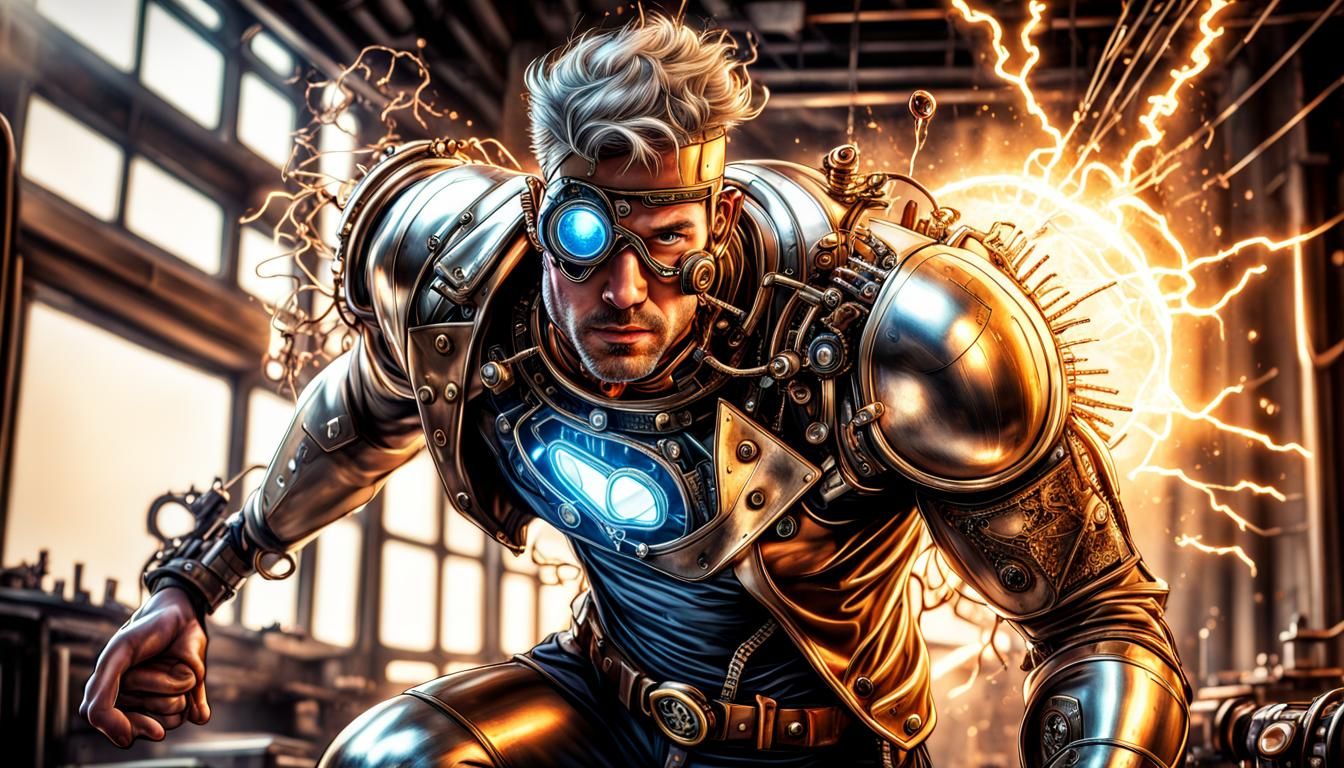 Steampunk Superhero - AI Generated Artwork - NightCafe Creator